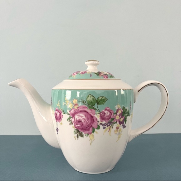 Grace’s Teaware | Kitchen | Graces Teaware Teal Floral Gold Rim ...